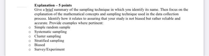 Solved Explanation - 5 points Give a brief summary of the | Chegg.com