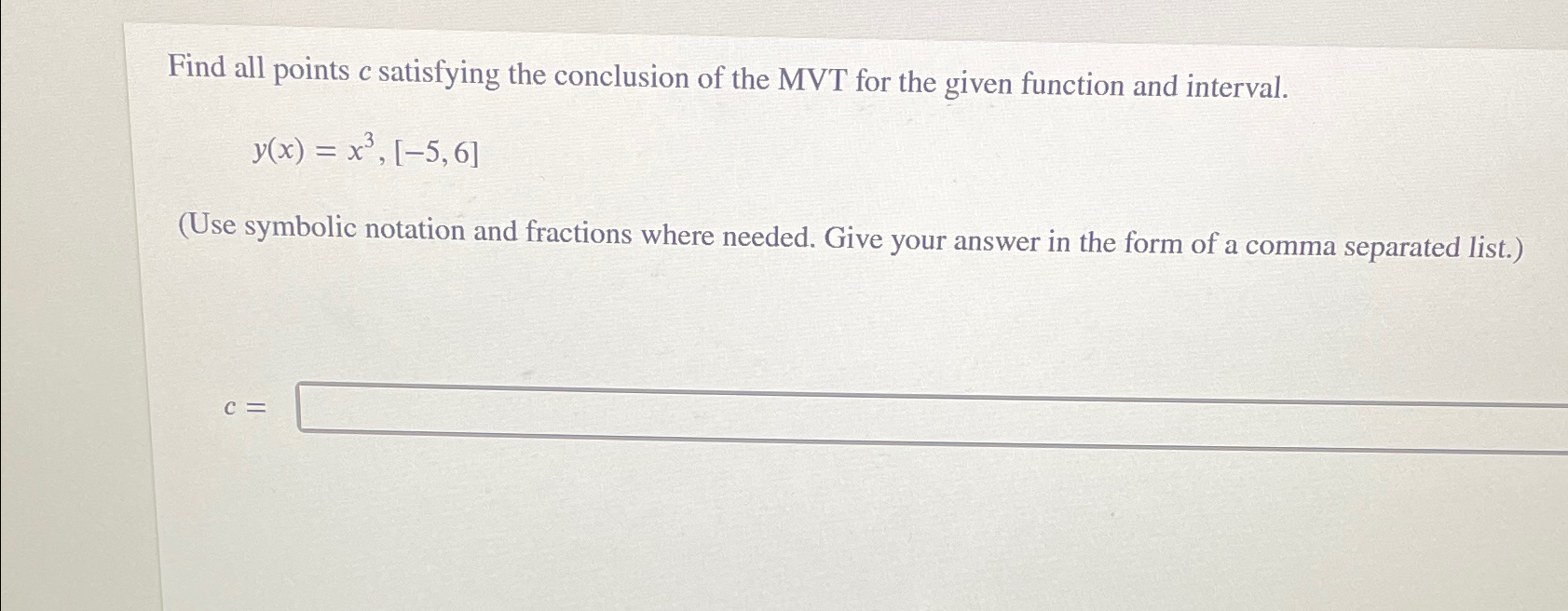 Solved Find all points c ﻿satisfying the conclusion of the | Chegg.com