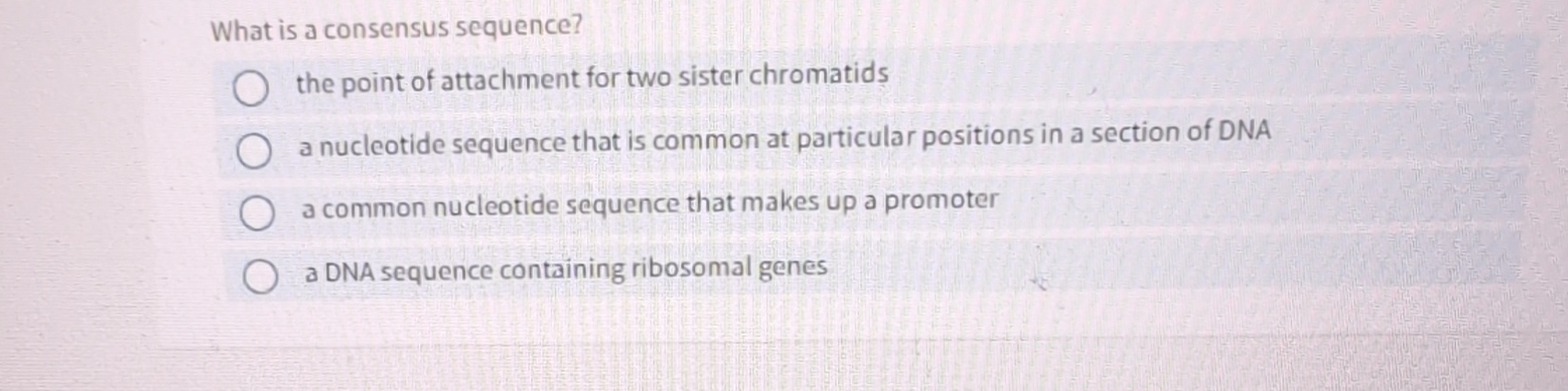 Solved What is a consensus sequence?the point of attachment | Chegg.com