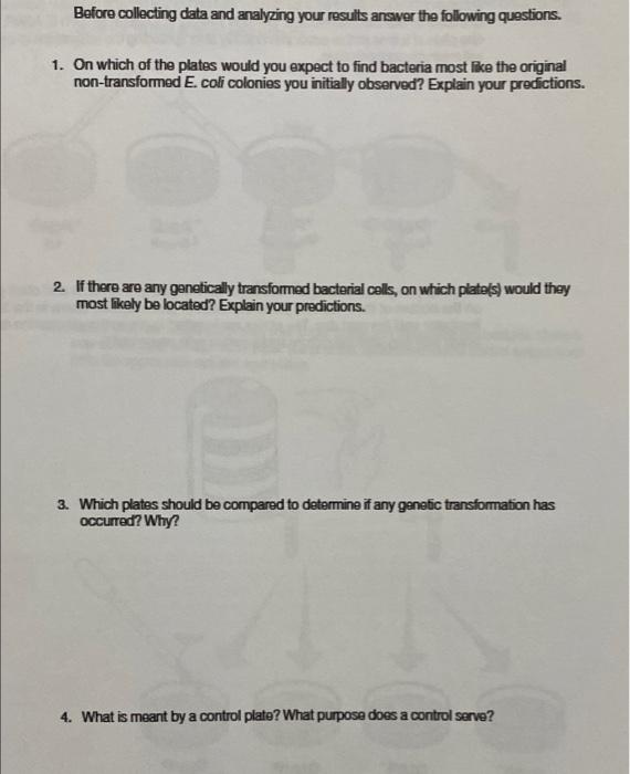 Solved Before collecting data and analyzing your results | Chegg.com