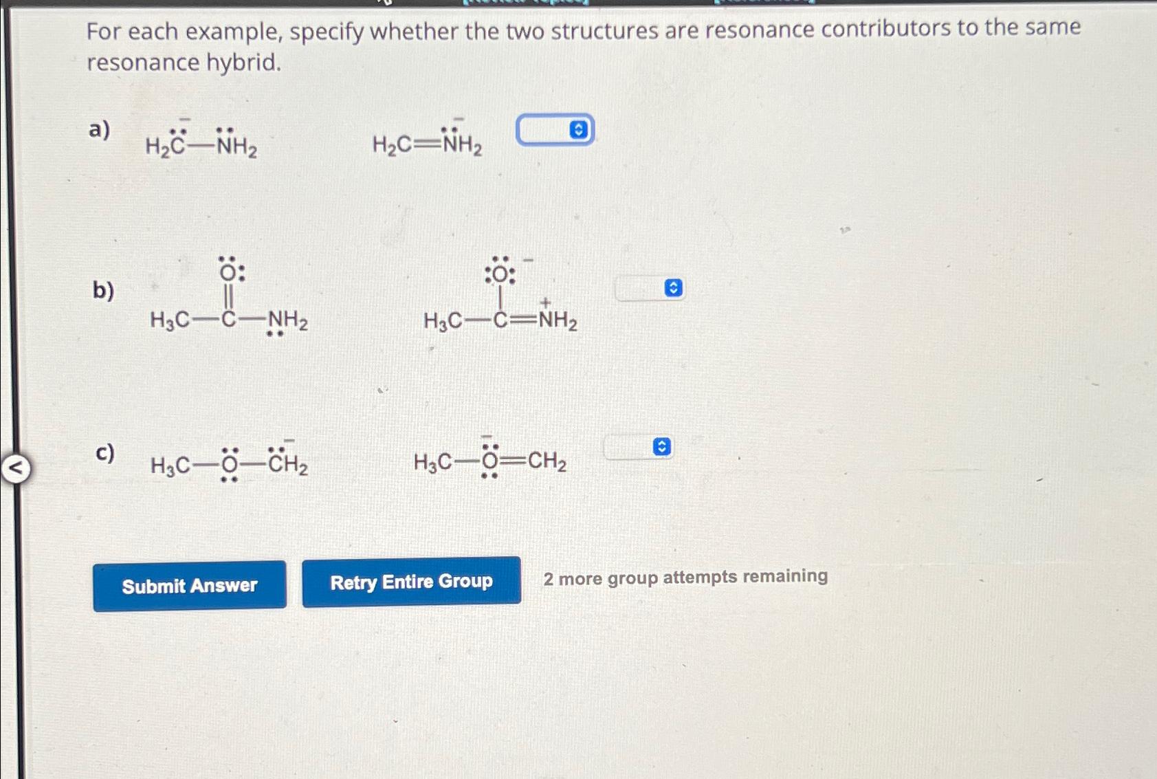 Solved For each example, specify whether the two structures | Chegg.com