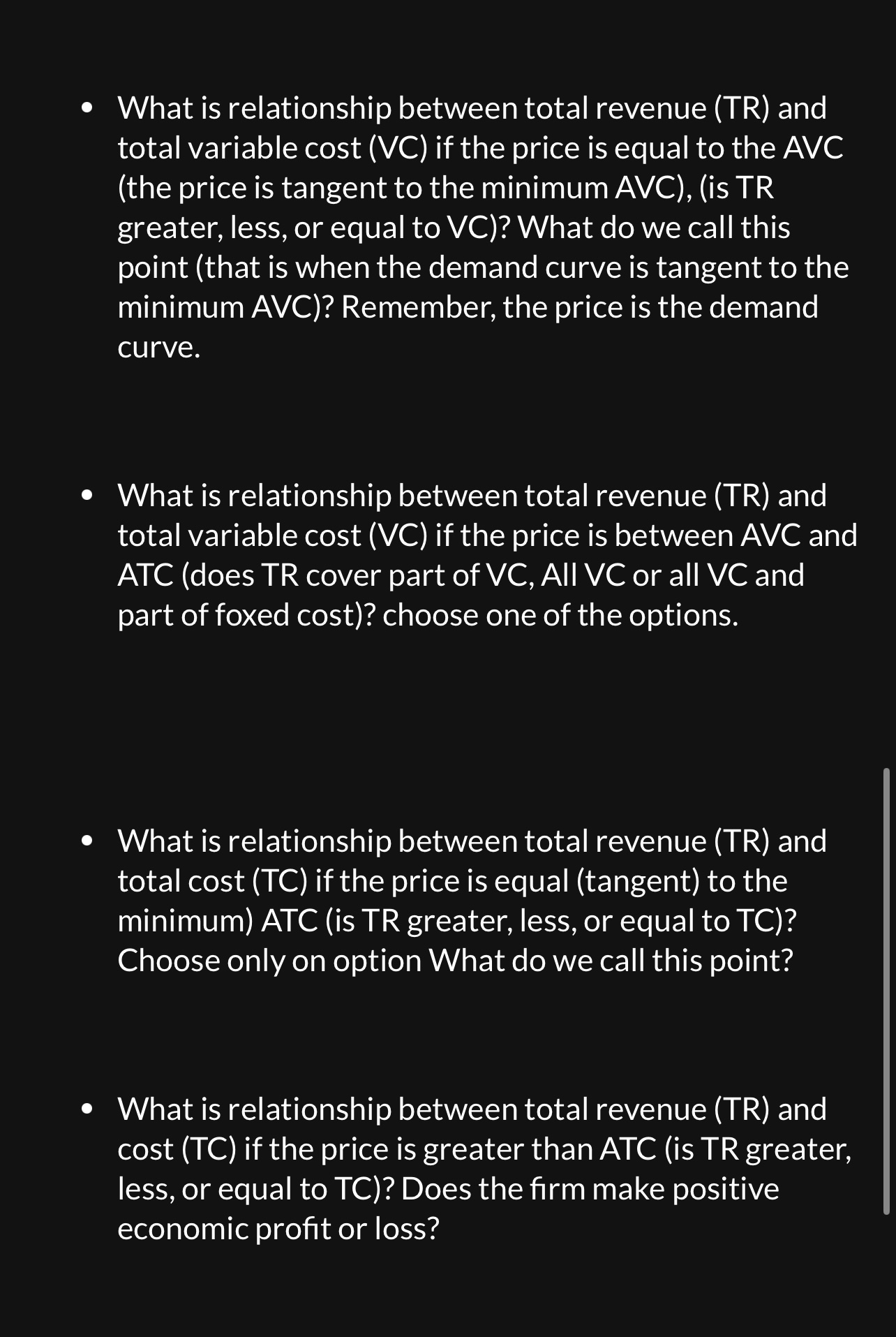 Solved What is relationship between total revenue (TR) ﻿and | Chegg.com