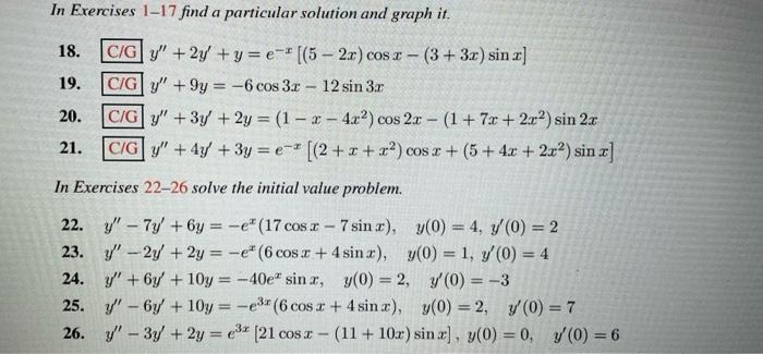 Solved In Exercises 1-17 find a particular solution and | Chegg.com