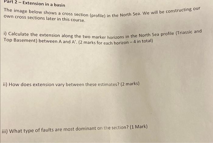 Solved Part 2 - Extension in a basin The image below shows a | Chegg.com