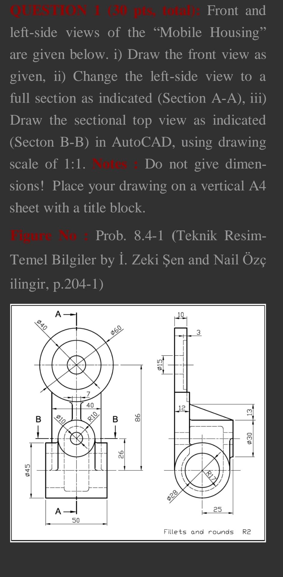 Solved Front and left-side views of the "Mobile Housing" are | Chegg.com