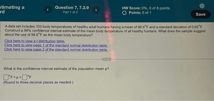 Solved A data set includes 103 body temperatures of healthy | Chegg.com