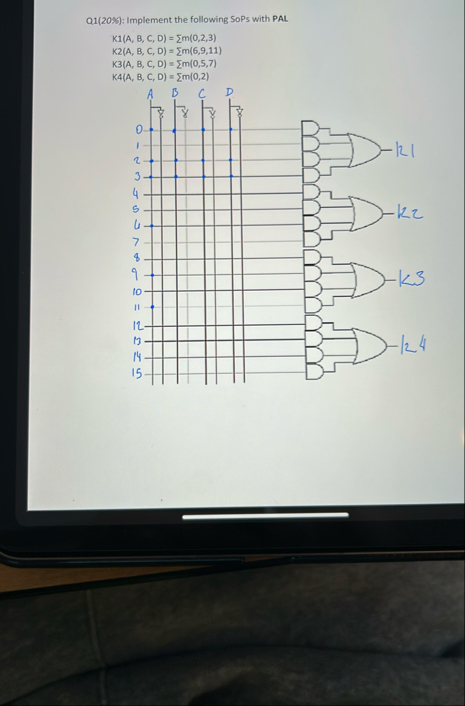 Solved Q1(20*): Implement the following SoPs with | Chegg.com