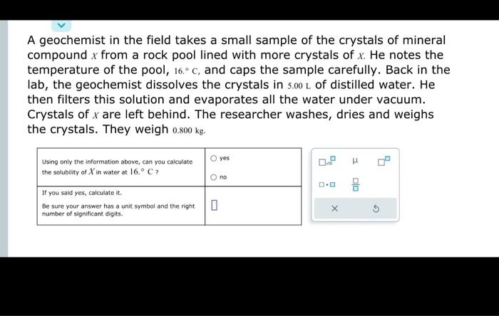 Solved A geochemist in the field takes a small sample of the | Chegg.com