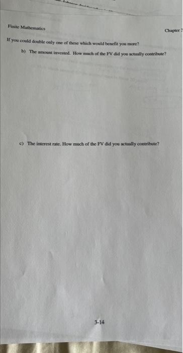 Solved Finite Mathematics 1. Name Mathematics Date Section | Chegg.com