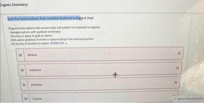 Solved Drag and drop options into correct order and submit. | Chegg.com