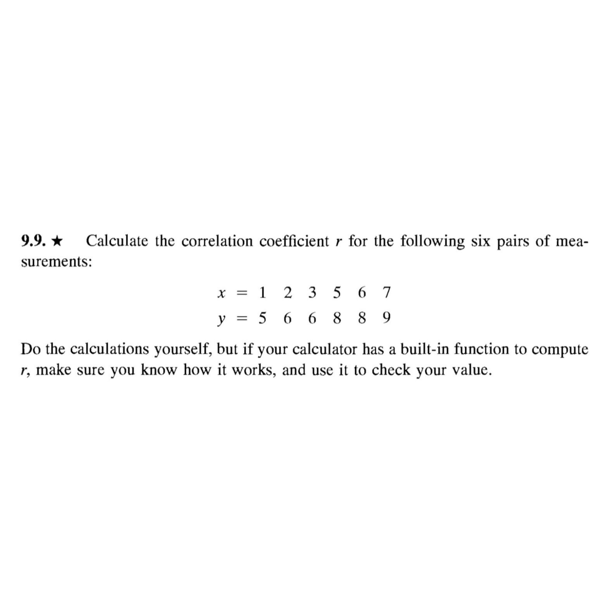 Solved 9.9. ***, ﻿Calculate the correlation coefficient r | Chegg.com