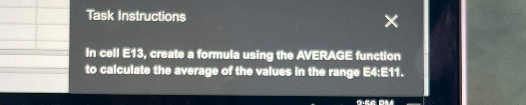 Solved Task InstructionsIn cell E13, ﻿create a formula using | Chegg.com