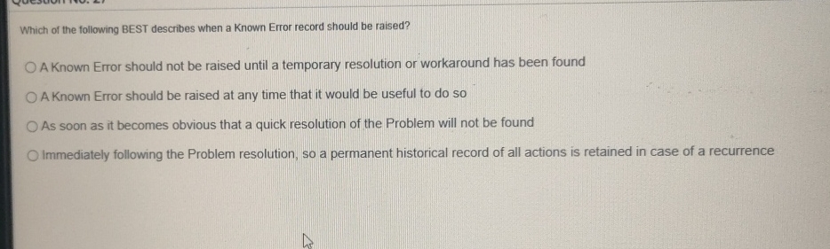 Solved Which of the following BEST describes when a Known | Chegg.com