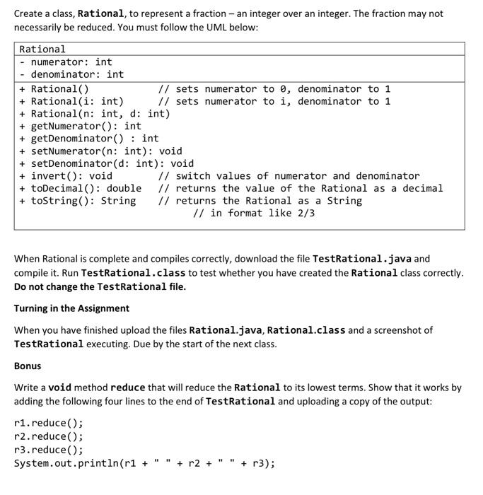 Solved public class TestRational { public static void | Chegg.com