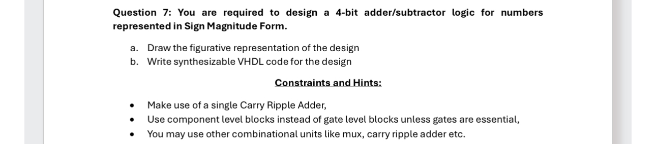 Solved Question 7: You are required to design a 4-bit | Chegg.com
