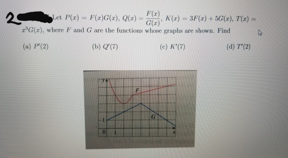 Solved F(2) Let P(x) = F(x)G(x), Q(x) = K(1) 3F(x) +5G(2), | Chegg.com