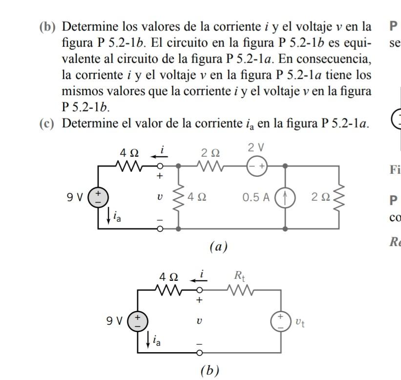 Solved (b) Determine los valores de la corriente i y el | Chegg.com