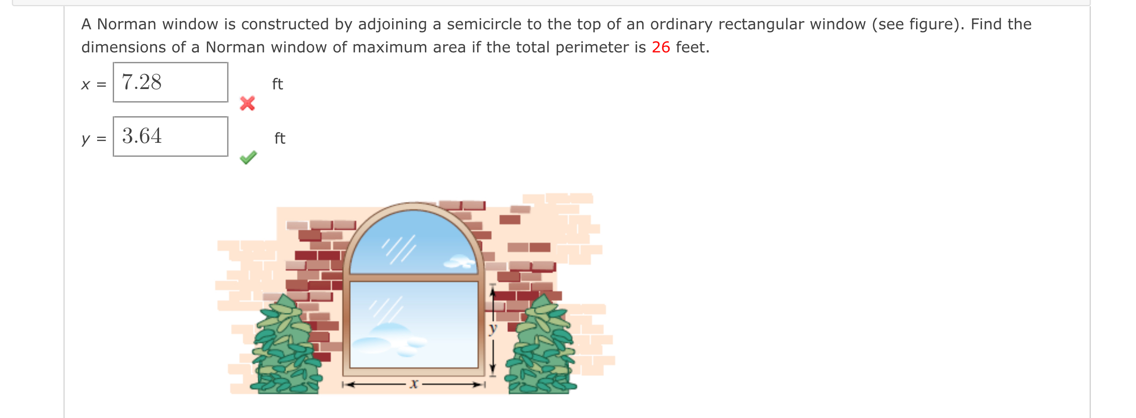 Solved A Norman window is constructed by adjoining a | Chegg.com