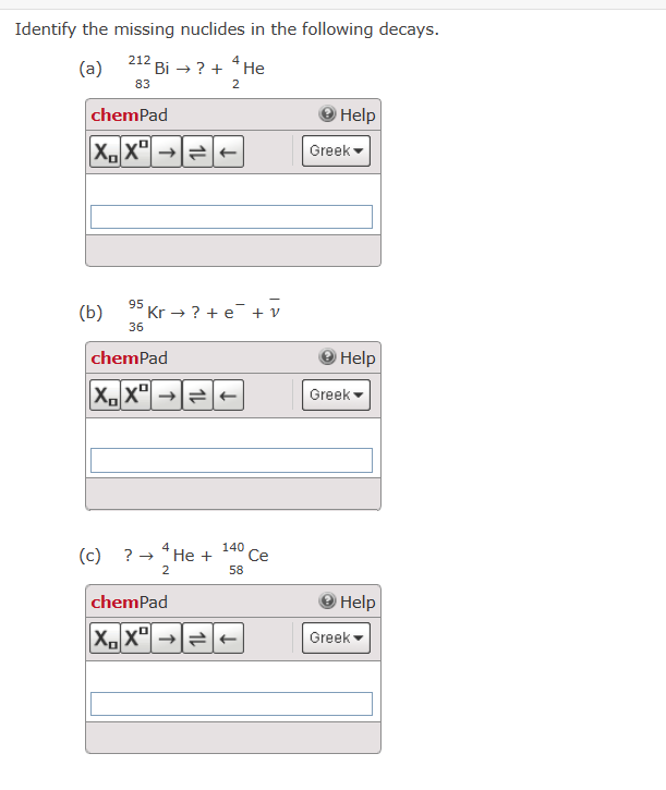Solved Identify the missing nuclides in the following | Chegg.com