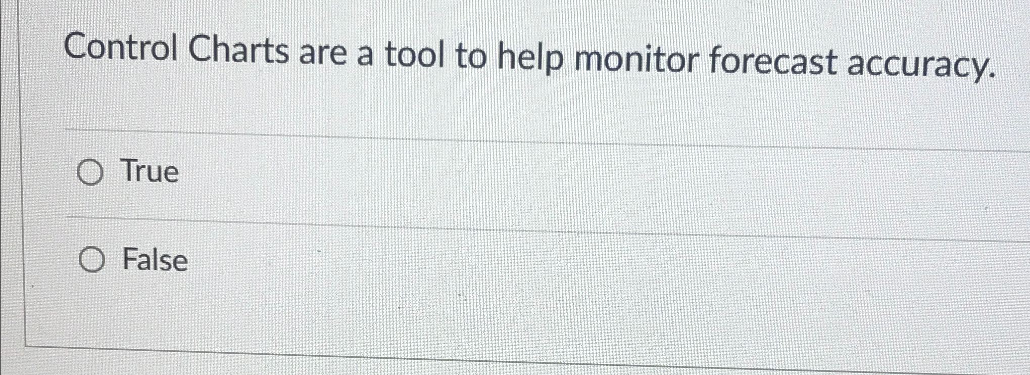 Solved Control Charts are a tool to help monitor forecast | Chegg.com