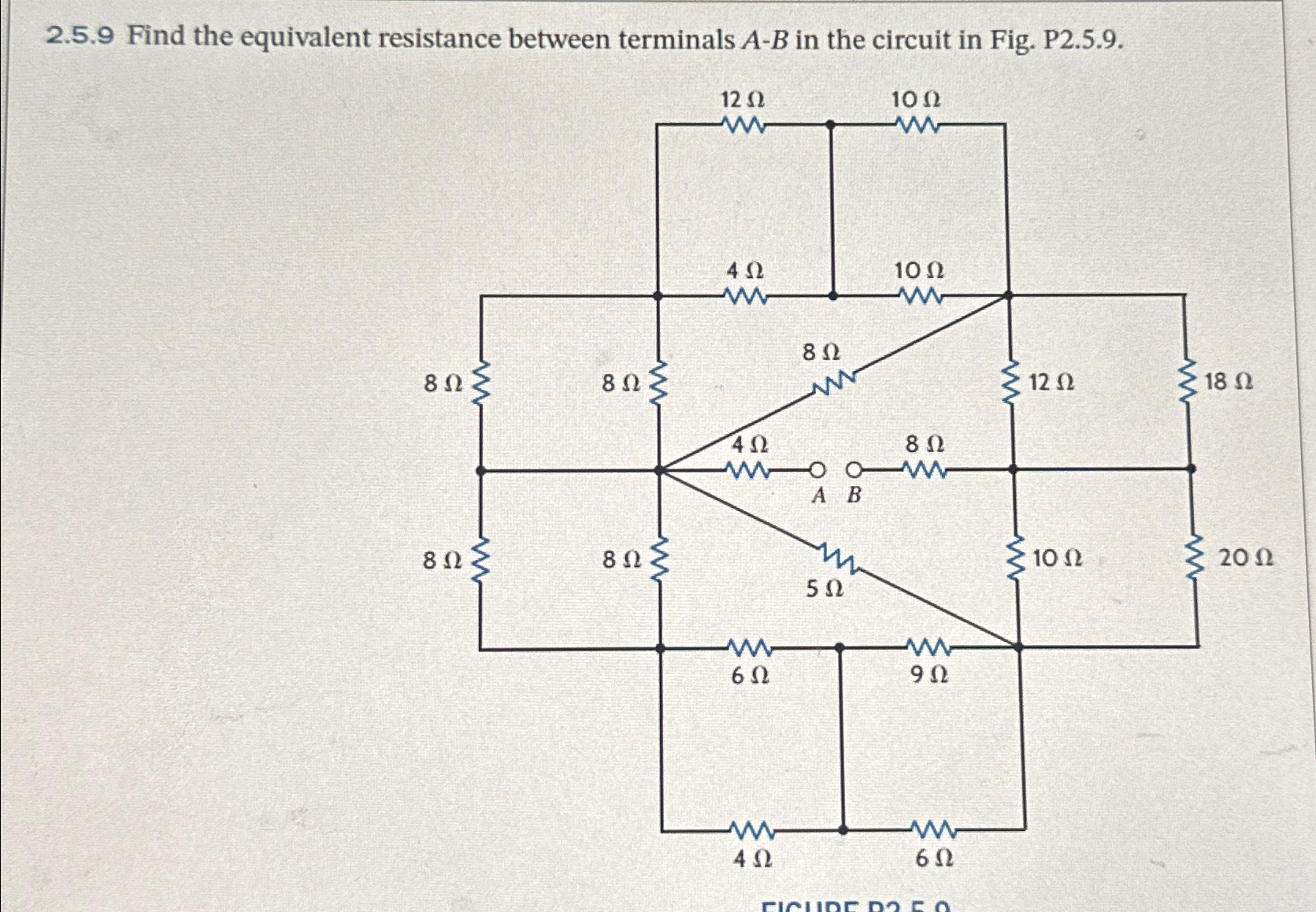 Solved 2.5.9 ﻿Find the equivalent resistance between | Chegg.com