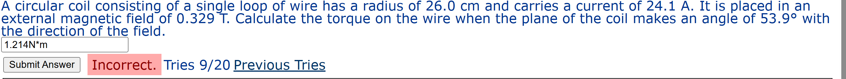 Solved A circular coil consisting of a single loop of wire | Chegg.com