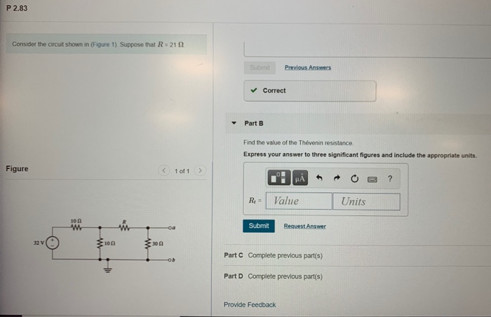 Solved P 2.83 Consider the circuit shown in (Figure 1). | Chegg.com