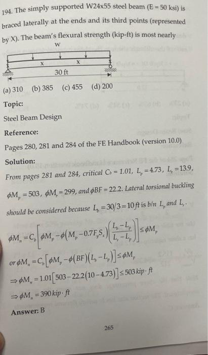 Solved Using the FE Handbook, how did they find the second | Chegg.com