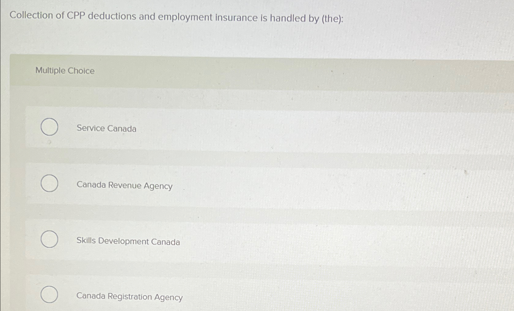 Solved Collection of CPP deductions and employment insurance | Chegg.com