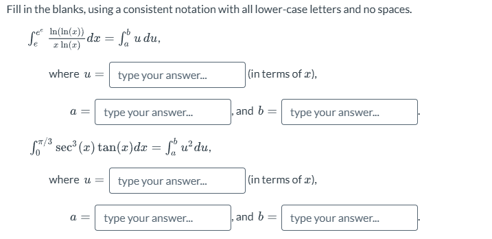 Solved Fill in the blanks, using a consistent notation with | Chegg.com