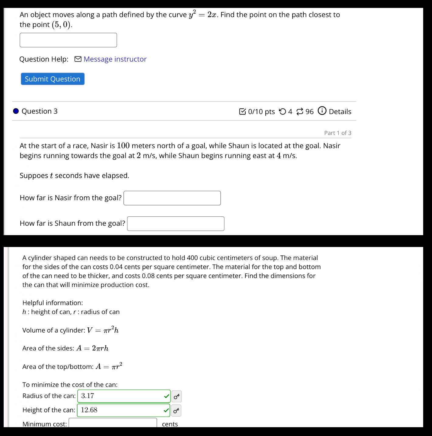 Solved An object moves along a path defined by the curve | Chegg.com