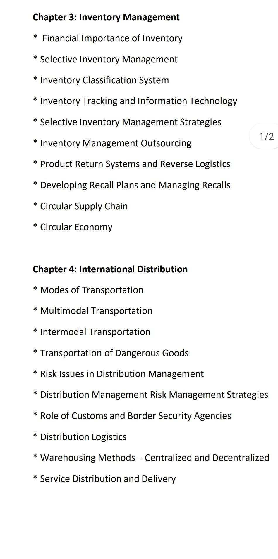 Solved Chapter 3: Inventory Management * Financial | Chegg.com
