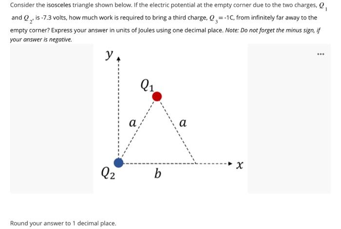 Solved Consider the isosceles triangle shown below. If the | Chegg.com