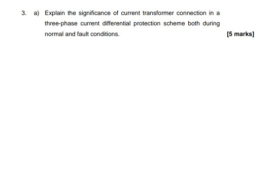 Solved 3. a) Explain the significance of current transformer | Chegg.com