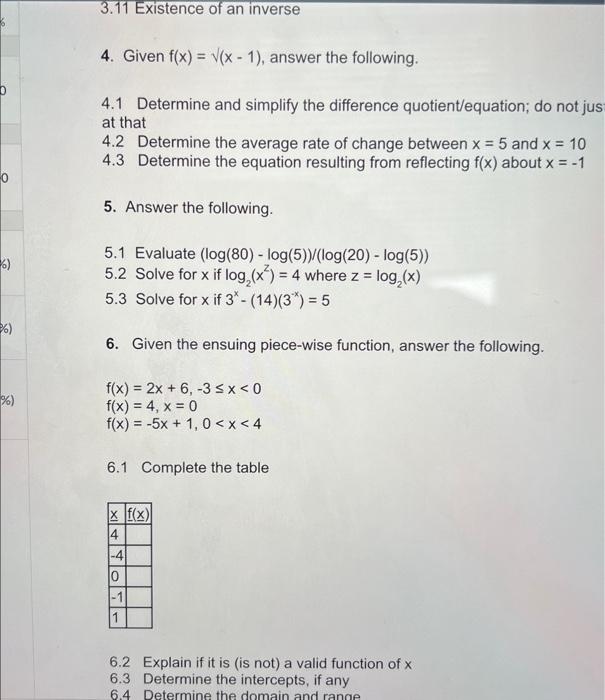 Solved 5. Answer the following. 5.1 Evaluate | Chegg.com