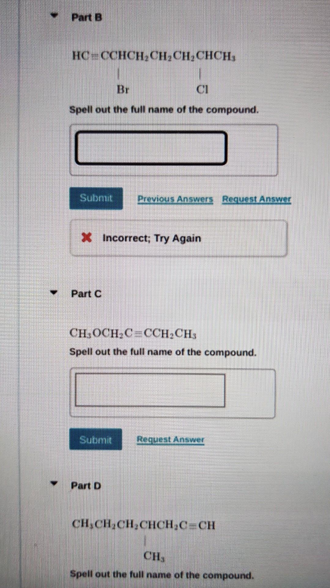 Solved Spell out the full name of the compound. Part C | Chegg.com