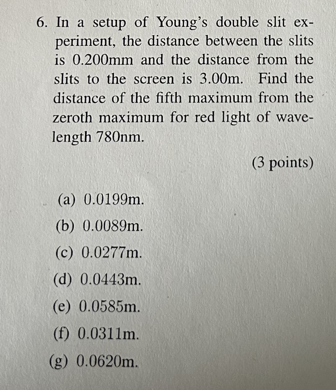 Solved Help please, show work. Thank you! In a setup of | Chegg.com