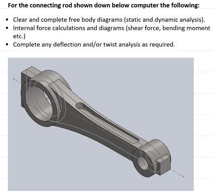 For the connecting rod shown down below computer the | Chegg.com