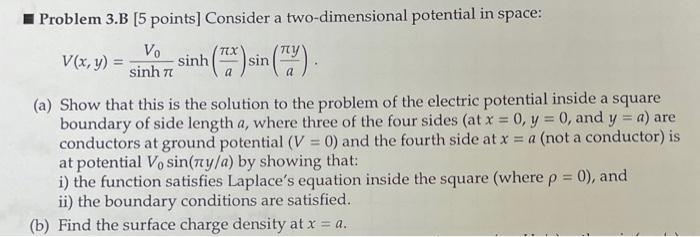 Solved Problem 3.B [5 points] Consider a two-dimensional | Chegg.com