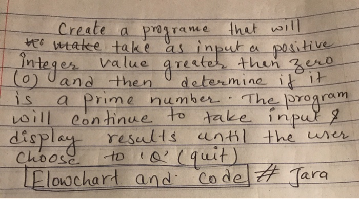 Solved Create a programe that will to make take as input a | Chegg.com