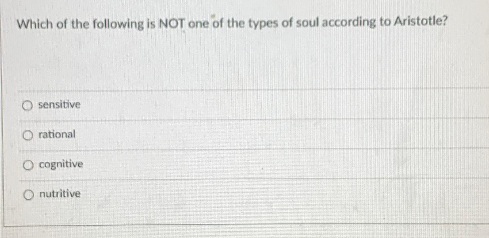 Solved Which of the following is NOT one of the types of | Chegg.com