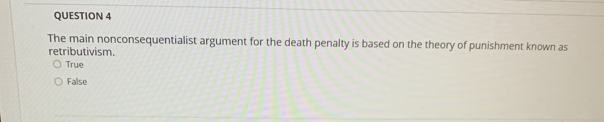 Solved QUESTION 4The main nonconsequentialist argument for | Chegg.com