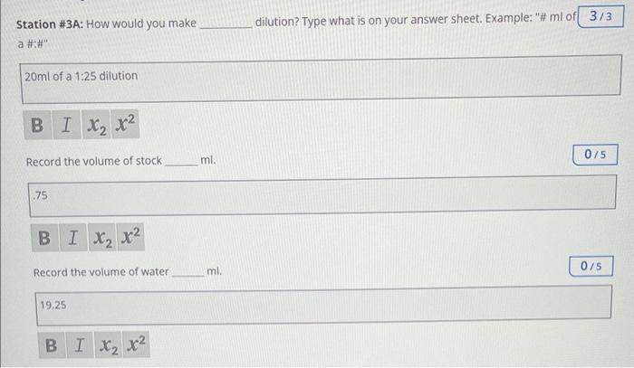 Station \#3A: How would you make dilution? Type what | Chegg.com