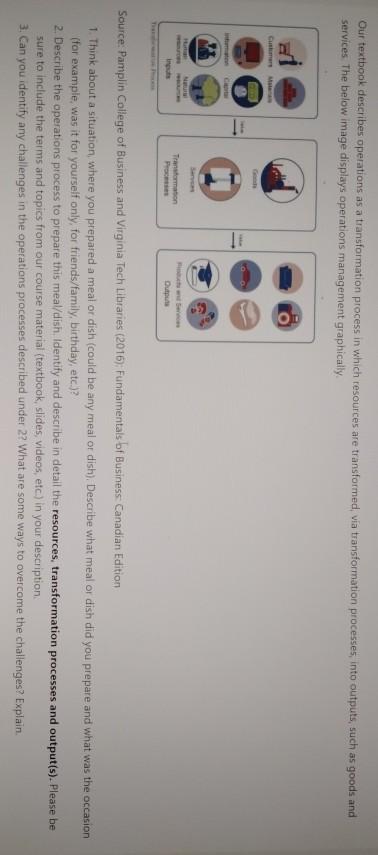 Solved Our textbook describes operations as a transformation | Chegg.com