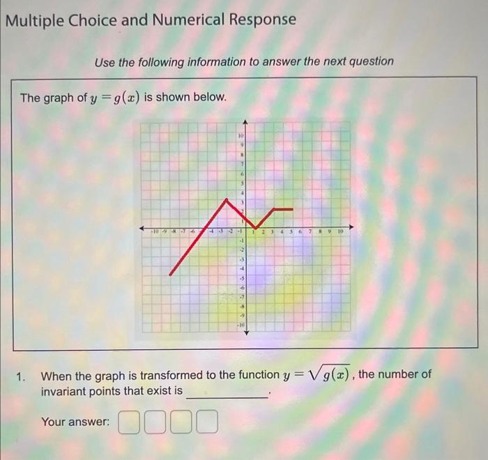 Solved Multiple Choice and Numerical Response Use the | Chegg.com
