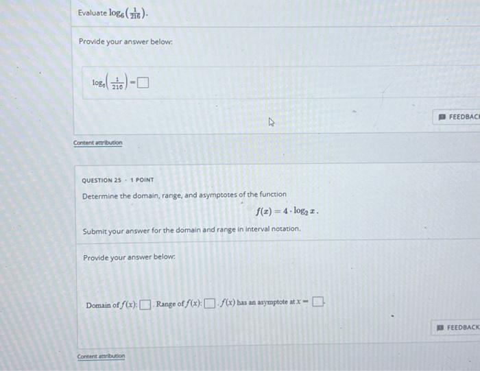 Solved Provide your answer below: \\[ \\log | Chegg.com