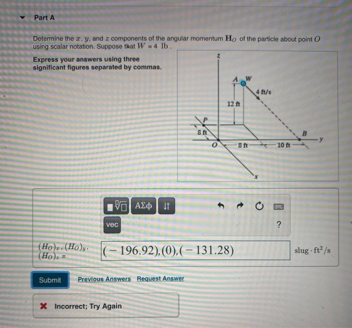 Solved Part A Determine the x, y, and components of the | Chegg.com
