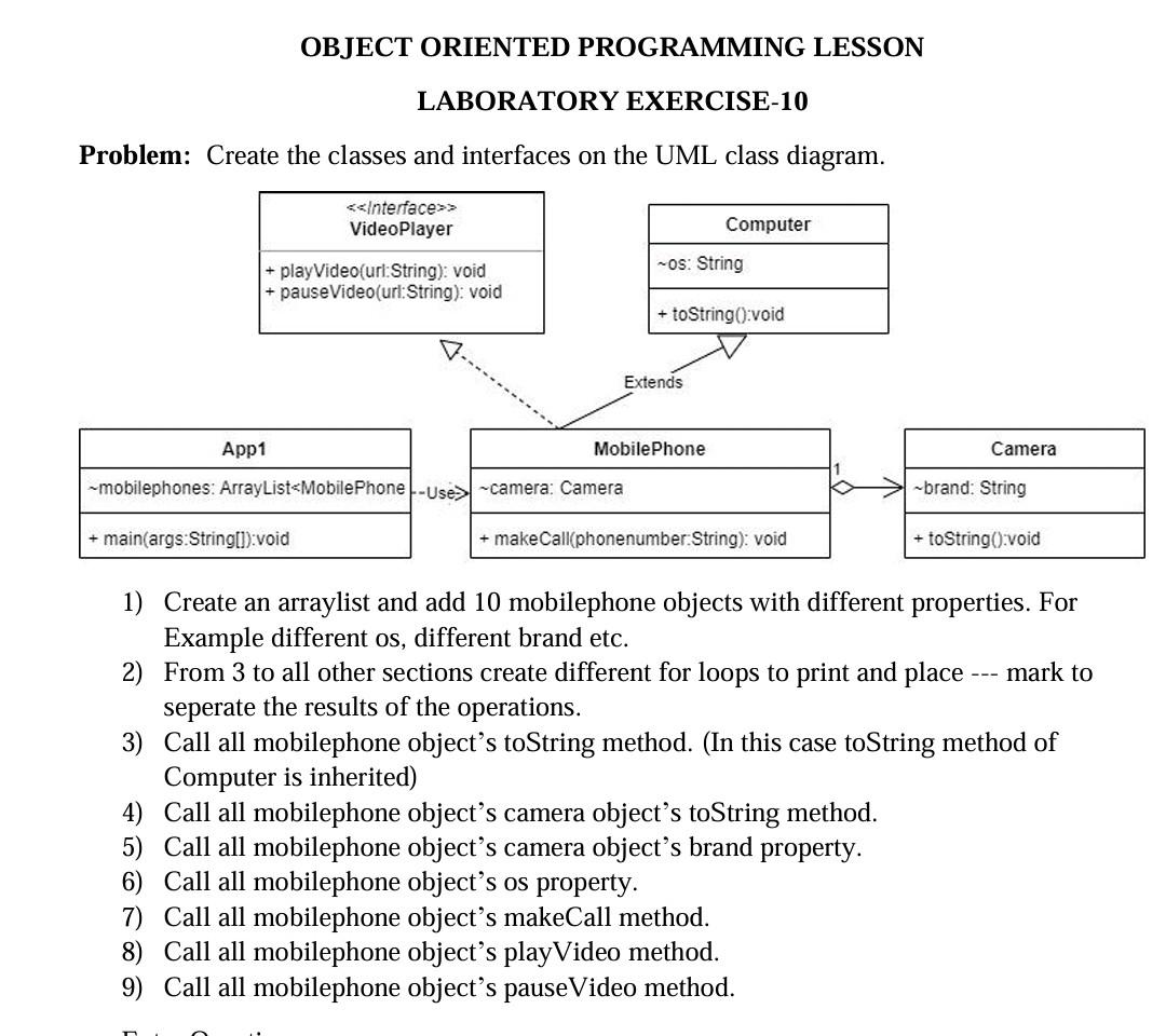 Solved Problem Create The Classes And Interfaces On The Uml 8009