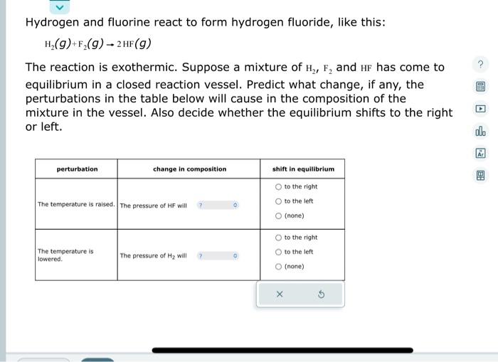 Solved Hydrogen and fluorine react to form hydrogen | Chegg.com
