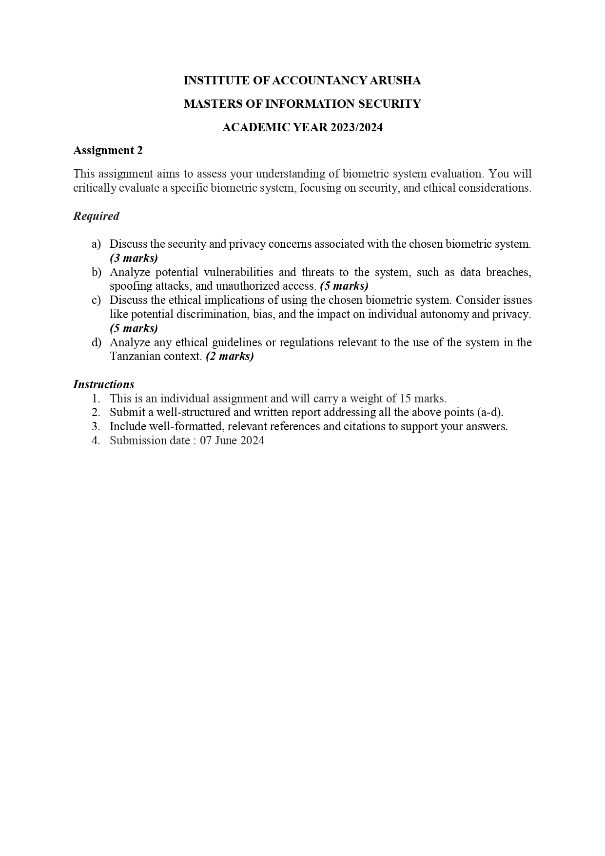 Solved This assignment aims to assess your understanding of | Chegg.com